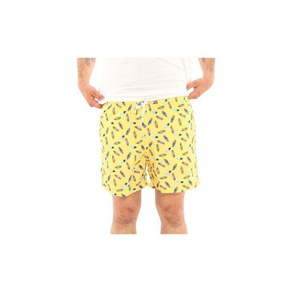 Yes Zee | Swim | Yes Zee Sunshine Yellow Patterned Mens Swim Mens ...